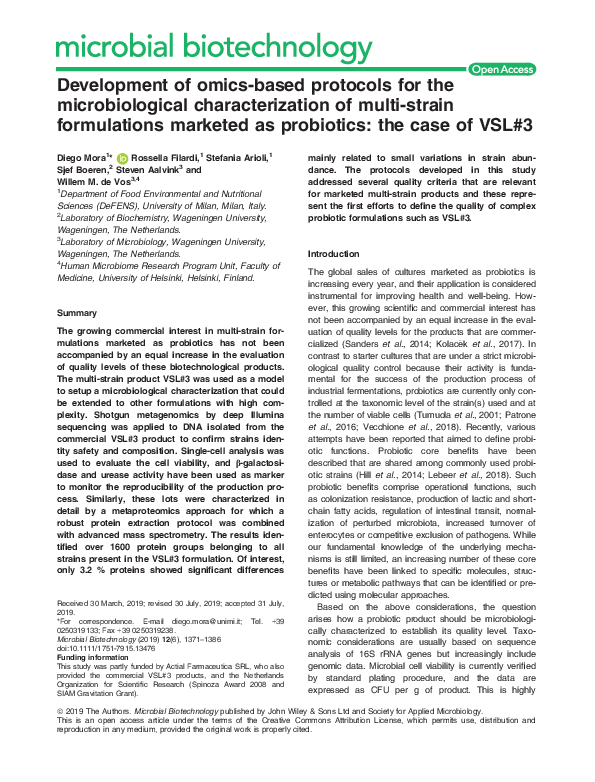 (PDF) Complexities and Pitfalls in the Production of Multispecies Probiotics: The Paradigmatic ...