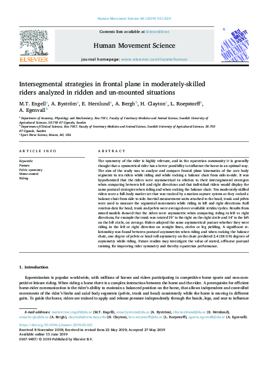 (PDF) Intersegmental strategies in frontal plane in moderately-skilled ...