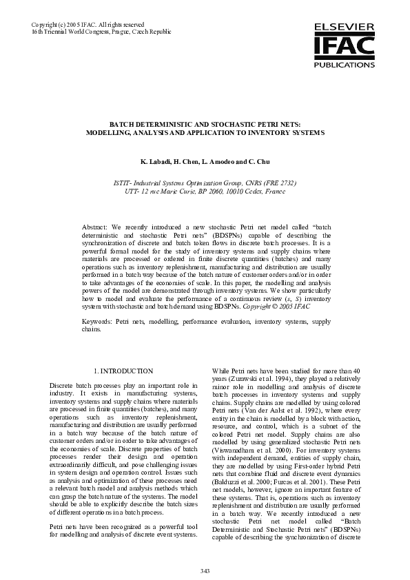 (PDF) Batch Deterministic and Stochastic Petri nets Modeling for Reliability Quantification for ...