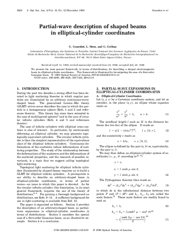 (PDF) Partial-wave description of shaped beams in elliptical-cylinder ...