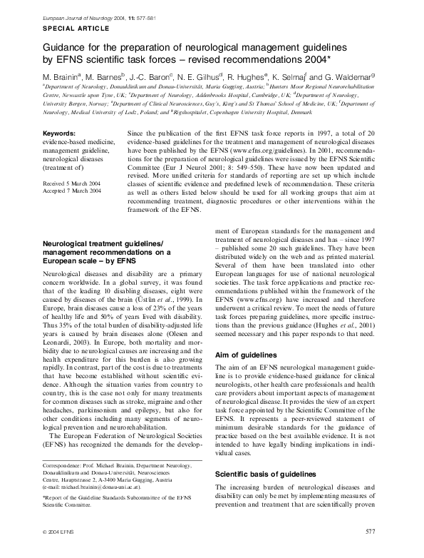 (PDF) Guidance for the preparation of neurological management ...