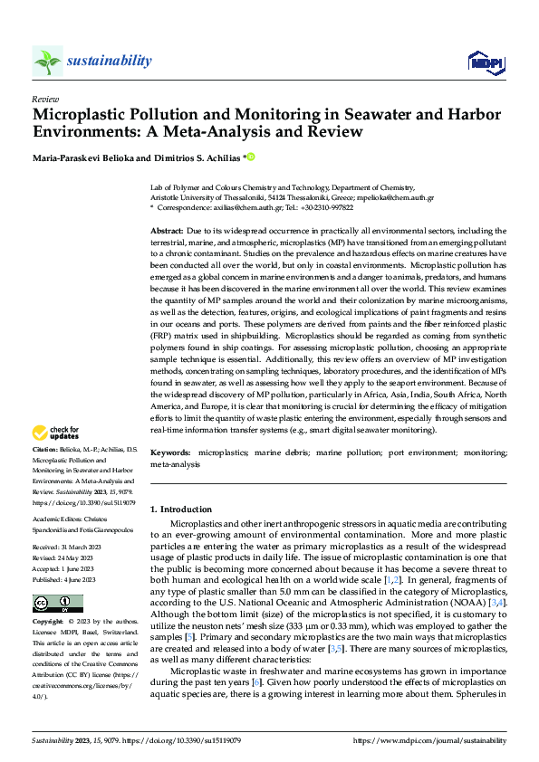 (PDF) Microplastic Pollution and Monitoring in Seawater and Harbor Environments: A Meta-Analysis ...