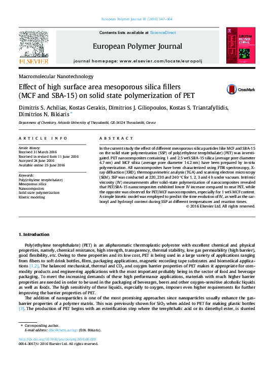 (PDF) Effect of high surface area mesoporous silica fillers (MCF and ...