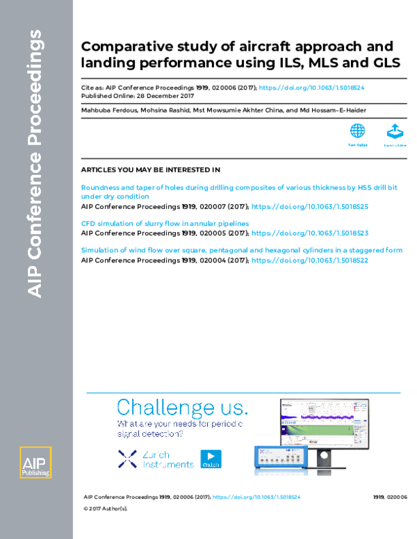 (PDF) Comparative study of aircraft approach and landing performance using ILS, MLS and GLS ...