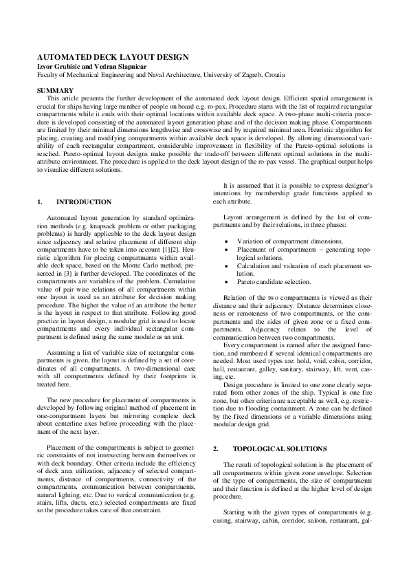(PDF) Automated Deck Layout Design