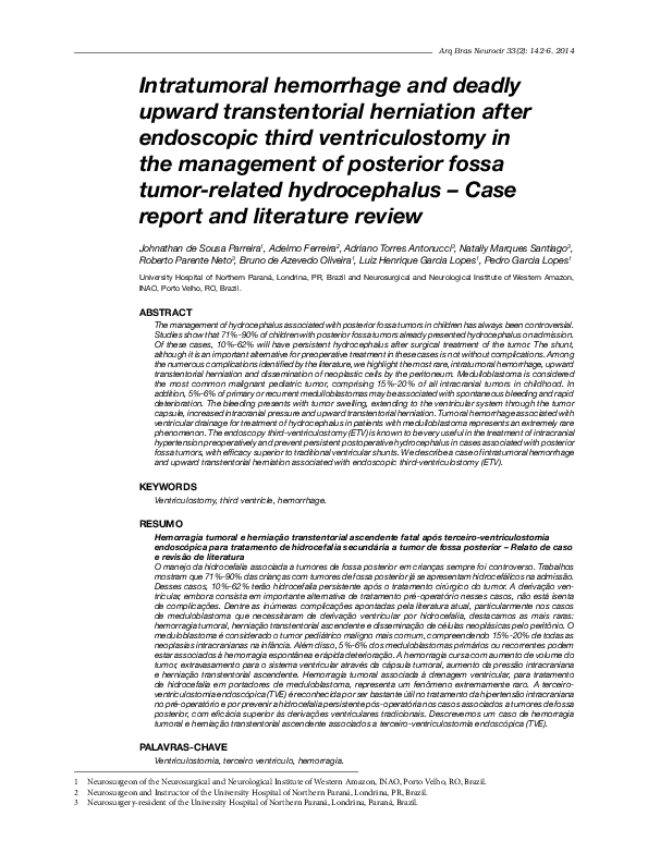 (PDF) Intratumoral hemorrhage and deadly upward transtentorial ...