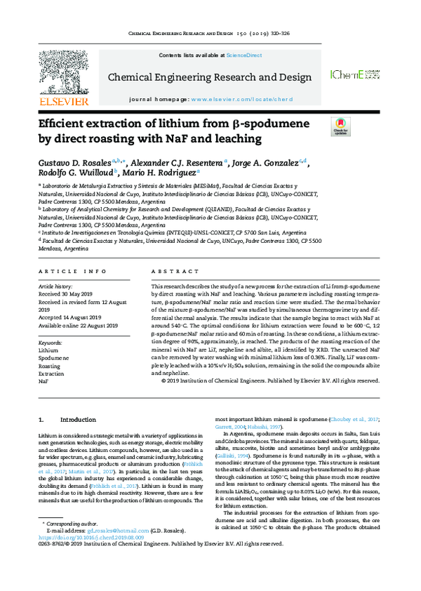 (PDF) Efficient extraction of lithium from β-spodumene by direct ...