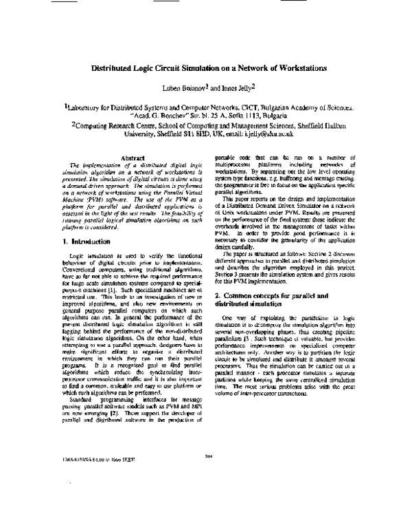 (PDF) Distributed logic circuit simulation on a network of workstations | Luben Boyanov ...