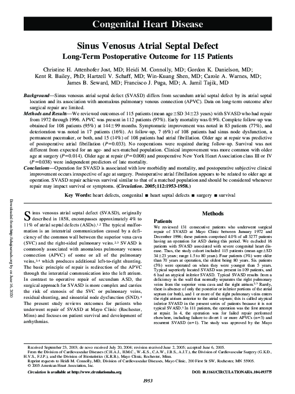 (PDF) Sinus Venosus Atrial Septal Defect
