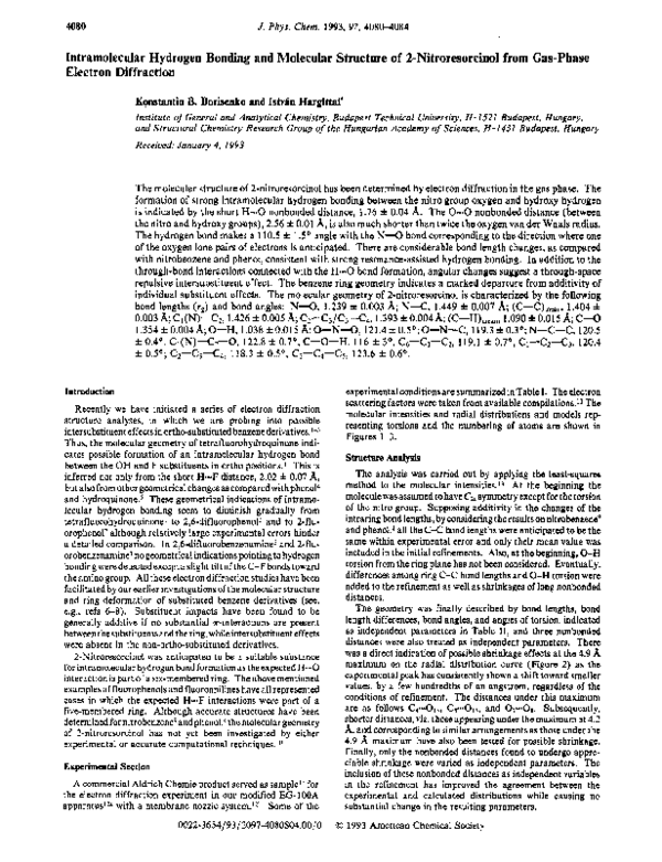 (PDF) Intramolecular Hydrogen Bonding in Nucleosides