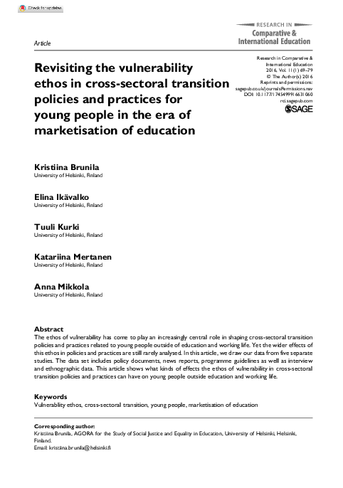 (PDF) Revisiting the vulnerability ethos in cross-sectoral transition ...