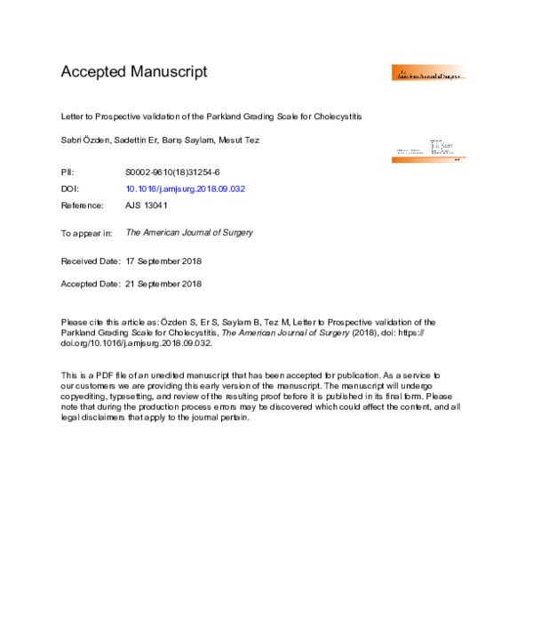 (PDF) Letter to prospective validation of the Parkland Grading Scale ...
