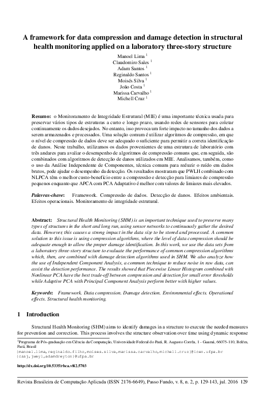 (PDF) A framework for data compression and damage detection in ...