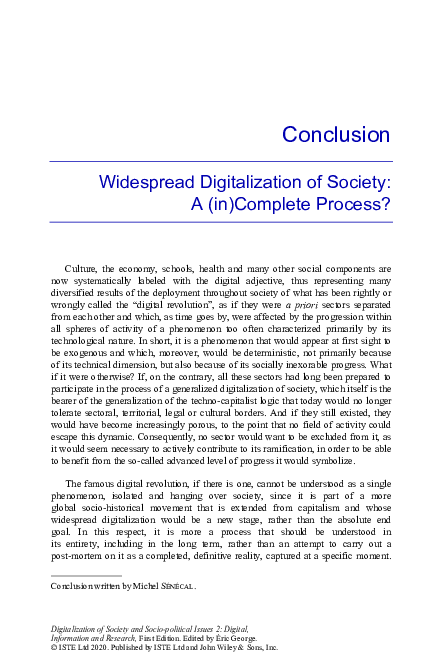 (PDF) Conclusion: Widespread Digitalization of Society: A (in)Complete ...