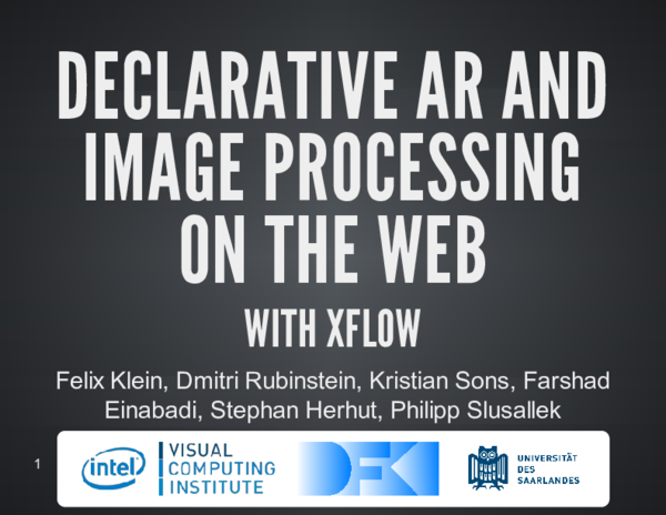 (PDF) Declarative AR and image processing on the web with Xflow