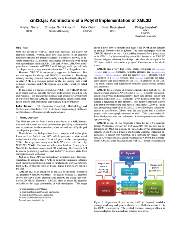 (PDF) xml3d.js: Architecture of a Polyfill implementation of XML3D | Dmitri Rubinstein ...