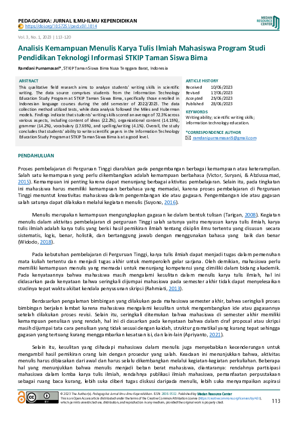 (PDF) Analisis Kemampuan Menulis Karya Tulis Ilmiah Mahasiswa Program Studi Pendidikan Teknologi ...