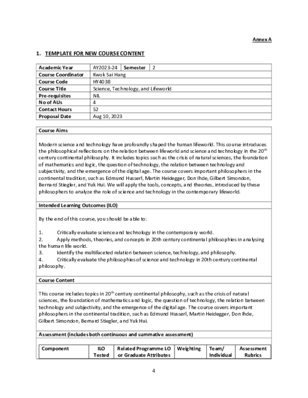 (PDF) HY4038 Science Technology and Lifeworld