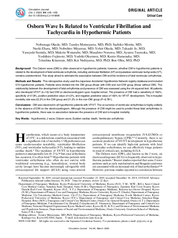 (PDF) Osborn Wave Is Related to Ventricular Fibrillation and ...