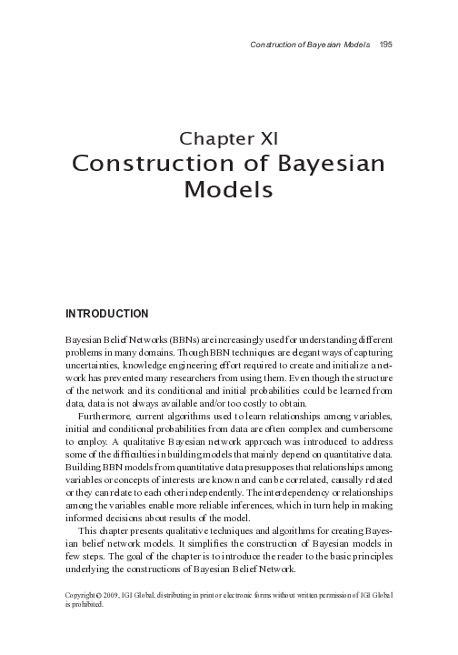 (PDF) Construction of Bayesian Models