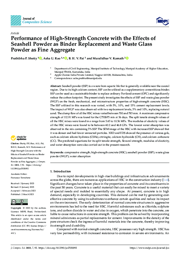 (PDF) Performance of High-Strength Concrete with the Effects of ...