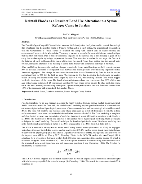 (PDF) Rainfall Floods as a Result of Land Use Alteration in a Syrian ...