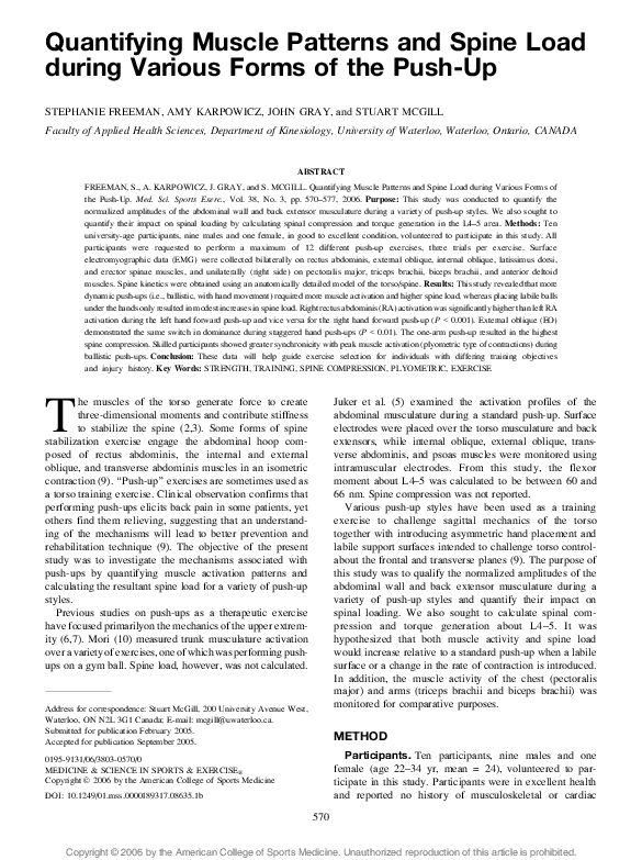 (PDF) Quantifying Muscle Patterns and Spine Load during Various Forms ...