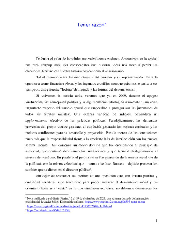 (PDF) Tener razón