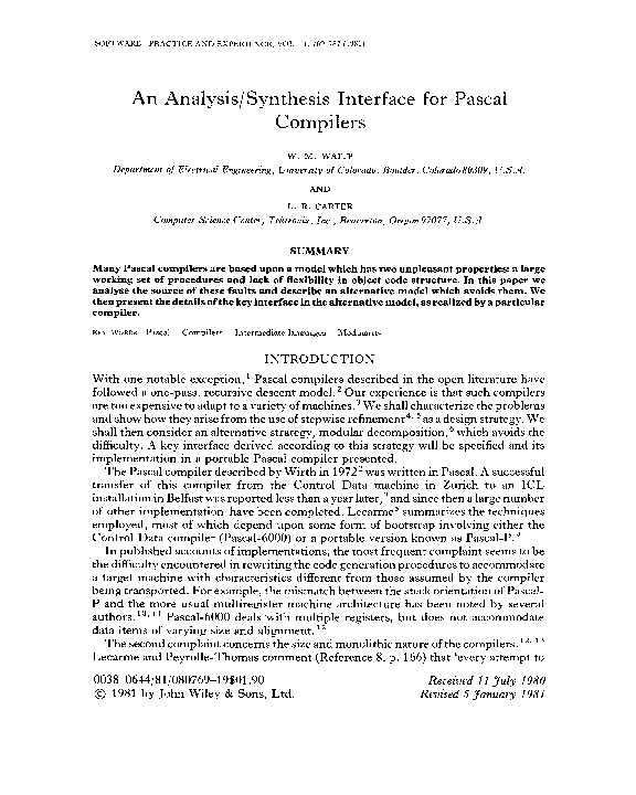 (PDF) An analysis/synthesis interface for Pascal compilers