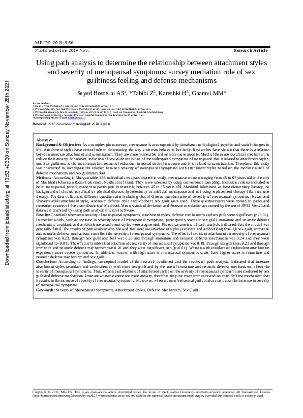 Pdf Using Path Analysis To Determine The Relationship Between Attachment Styles And Severity