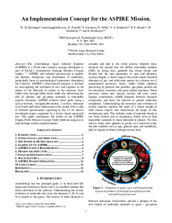 (PDF) An implementation concept for the ASPIRE mission