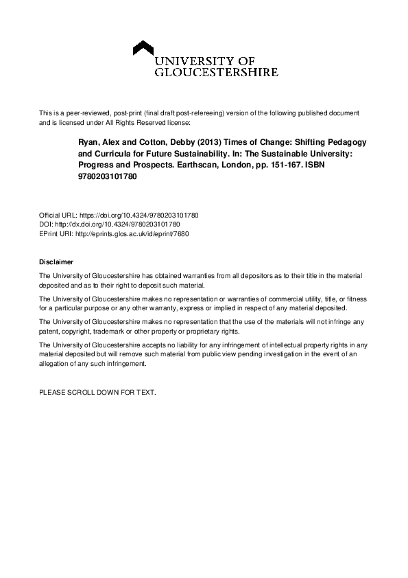 (PDF) The Sustainable University