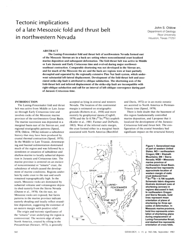 (PDF) Tectonic implications of a late Mesozoic fold and thrust belt in ...