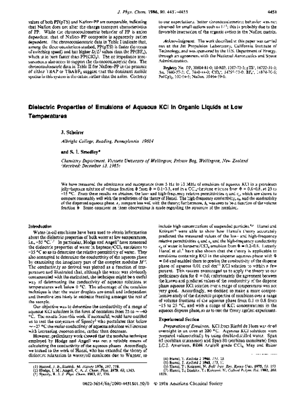 (PDF) Dielectric properties of emulsions of aqueous potassium chloride ...