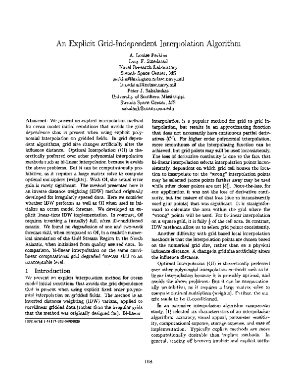 (PDF) An explicit grid-independent interpolation algorithm (PDF) An explicit grid-independent interpolation algorithm
