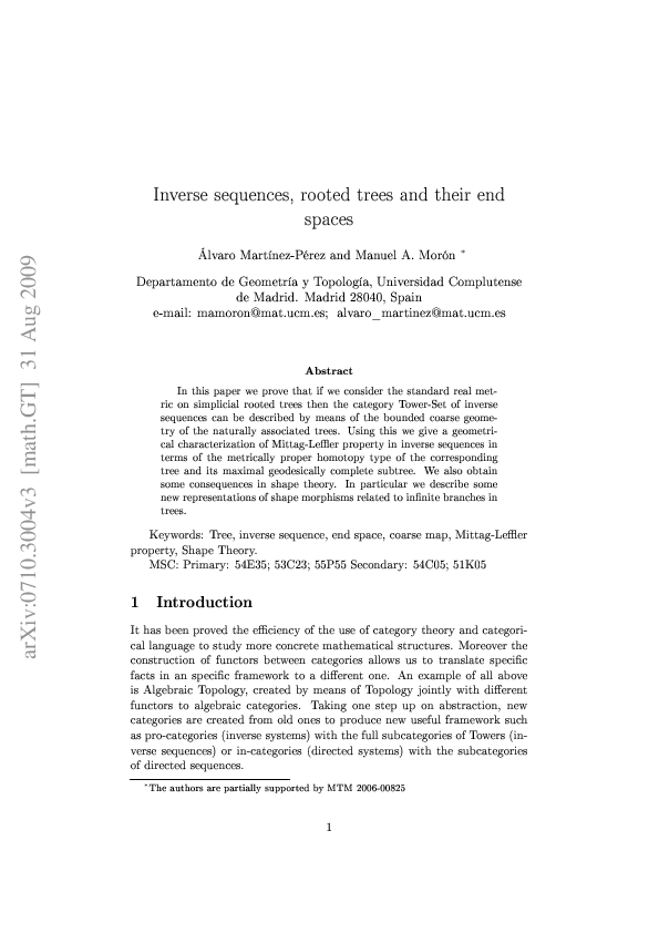 (PDF) Inverse sequences, rooted trees and their end spaces
