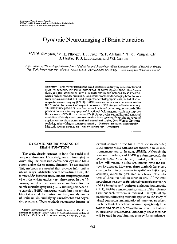 (PDF) Dynamic Neuroimaging of Brain Function