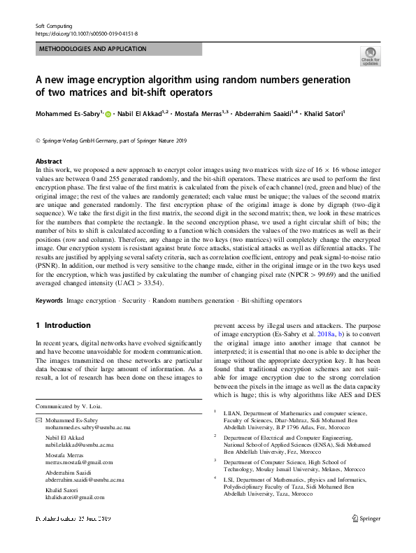 (PDF) A new image encryption algorithm using random numbers generation ...