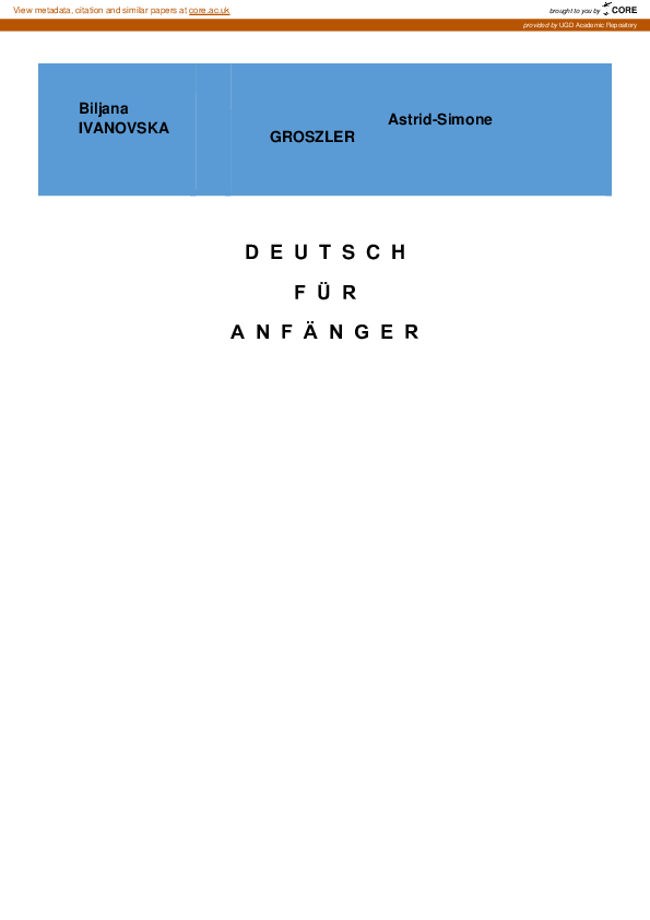 (PDF) Deutsch für Anfänger