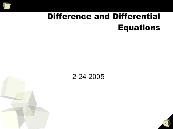 (PDF) Difference and Differential Equations