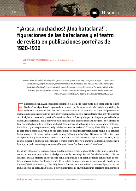(PDF) “¡Araca, muchachos! ¡Una bataclana!”: figuraciones de las ...