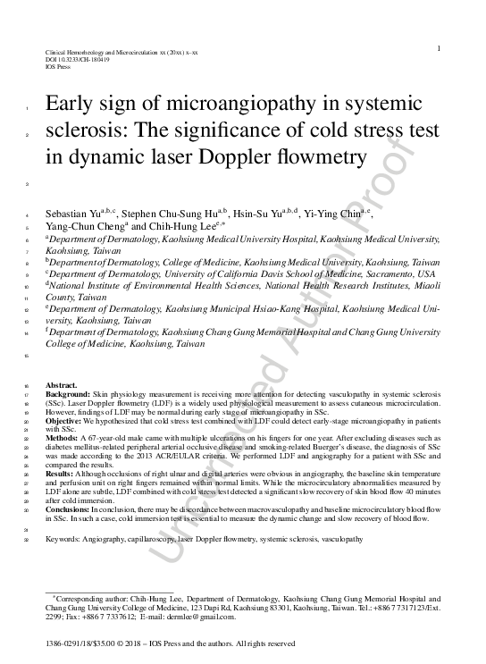 (PDF) Early sign of microangiopathy in systemic sclerosis: The ...