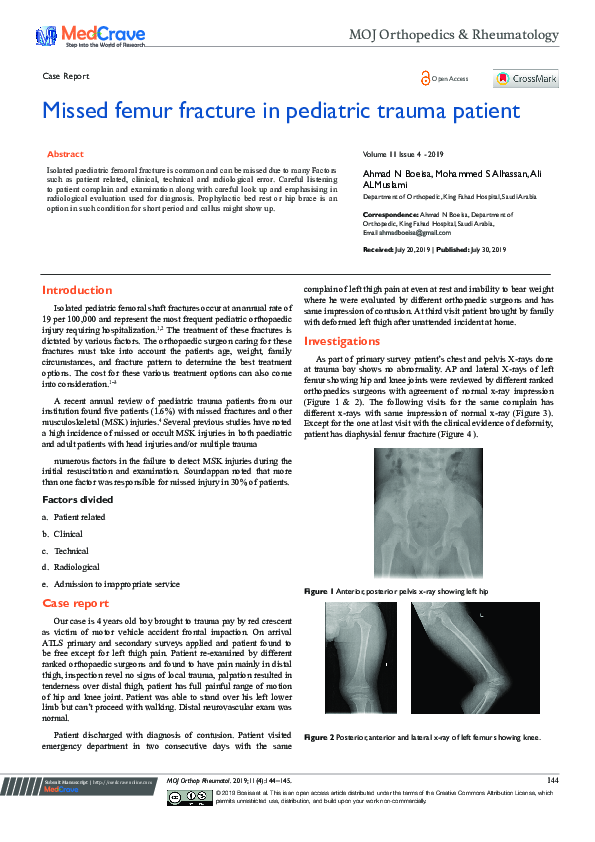 (PDF) Pediatric Femur Fracture