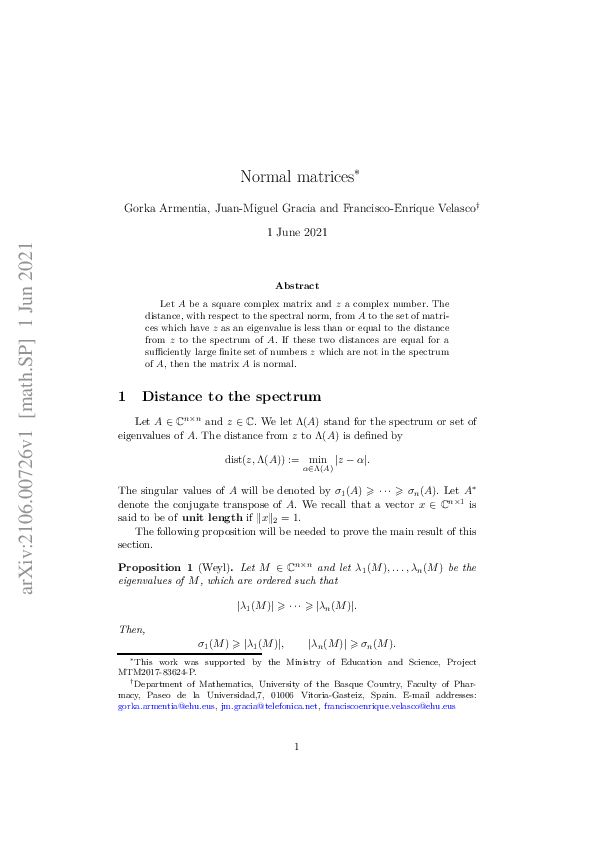 (PDF) Normal matrices