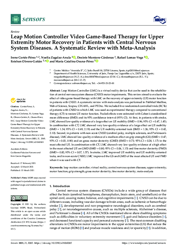 (PDF) Leap Motion Controller Video Game-Based Therapy for Upper ...