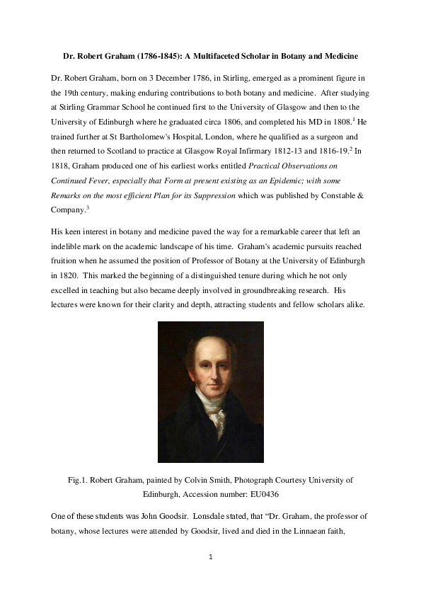 (PDF) Dr. Robert Graham (1786-1845): A Multifaceted Scholar in Botany ...
