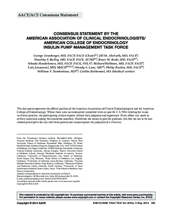 (PDF) Consensus Statement by the American Association of Clinical ...