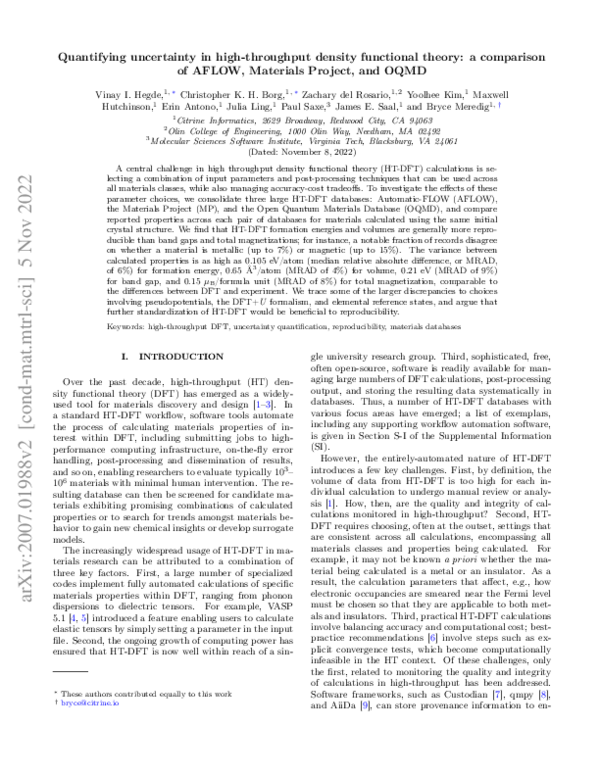 Pdf Reproducibility In High Throughput Density Functional Theory A Comparison Of Aflow