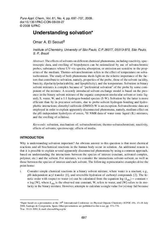 (PDF) Understanding solvation