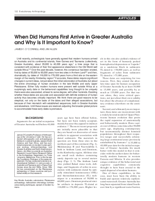 (PDF) When did humans first arrive in greater Australia and why is it ...
